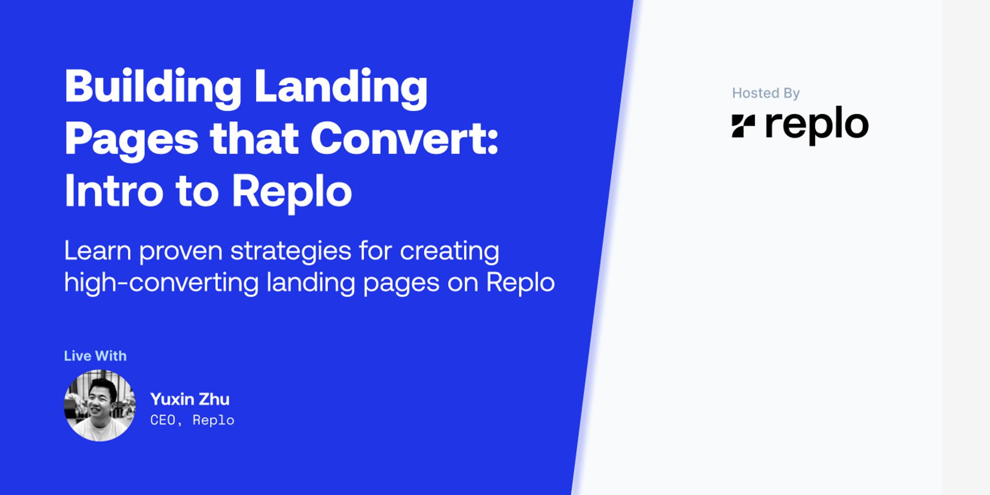 Building Landing Pages that Convert: Intro to Replo (101) · Zoom · Luma