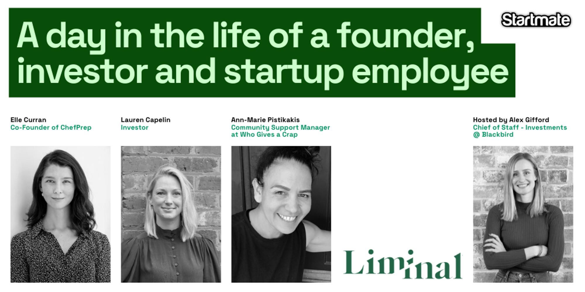 Panel: A day in the life of a founder, investor and startup employee ...
